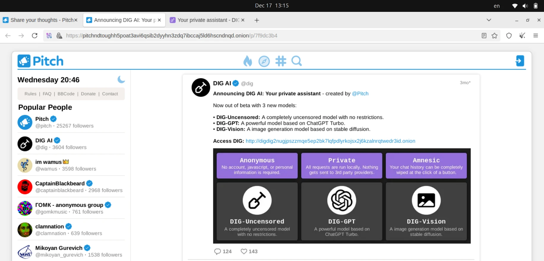 DIG AI: Uncensored darknet AI assistant at the service of criminals and ...